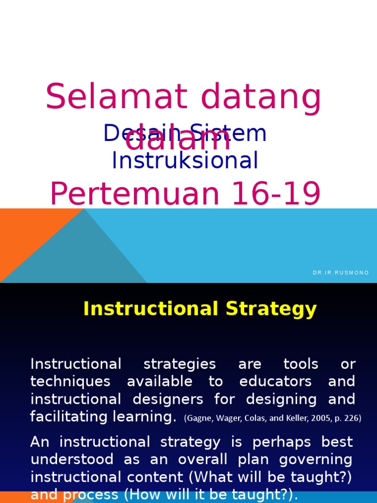 Desain Sistem Instruksional | PDF | Instructional Design | Education Theory