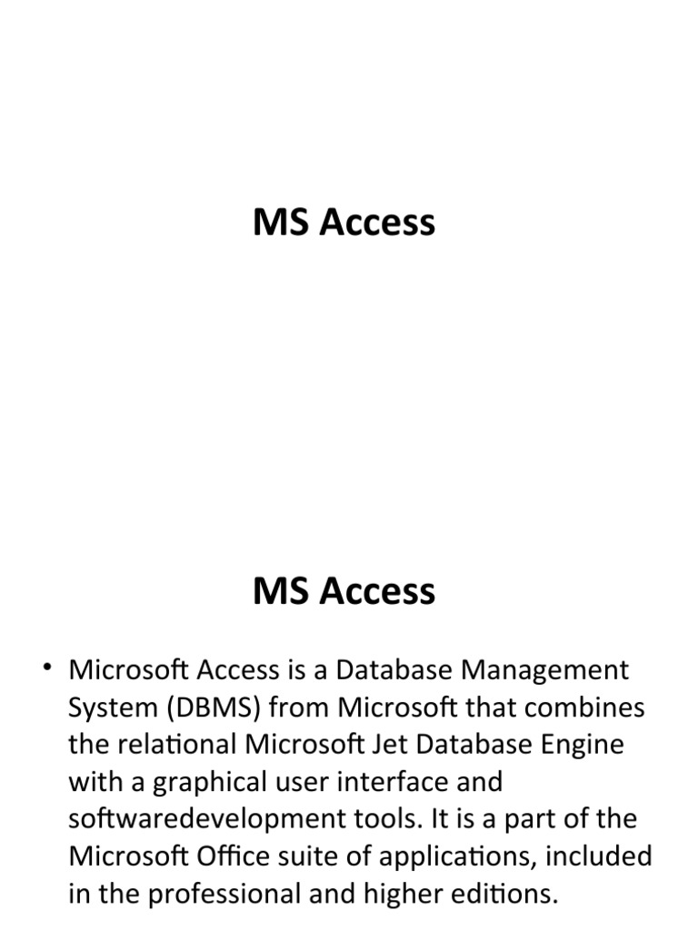 MS Access | Download Free PDF | Microsoft Access | Databases