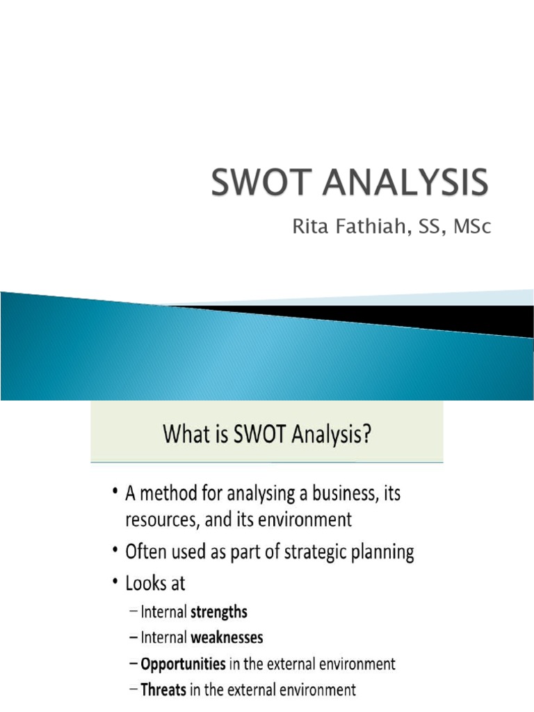Session 4 SWOT ANALYSIS | PDF