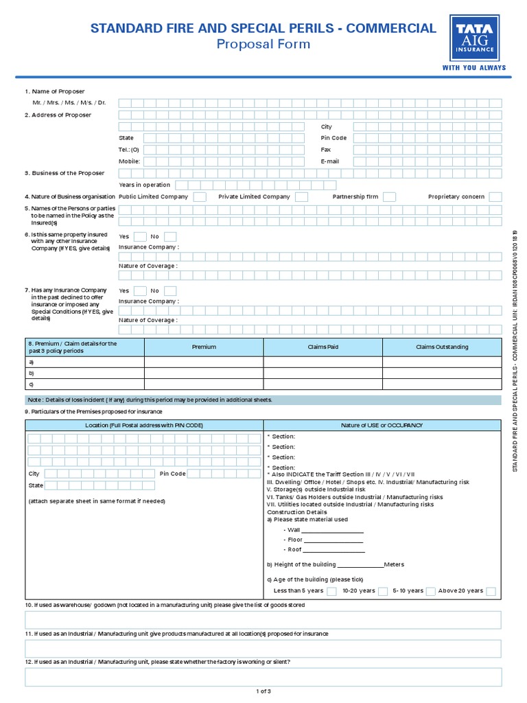 Standard Fire and Special Perils-Commercial PDF | Download Free PDF ...