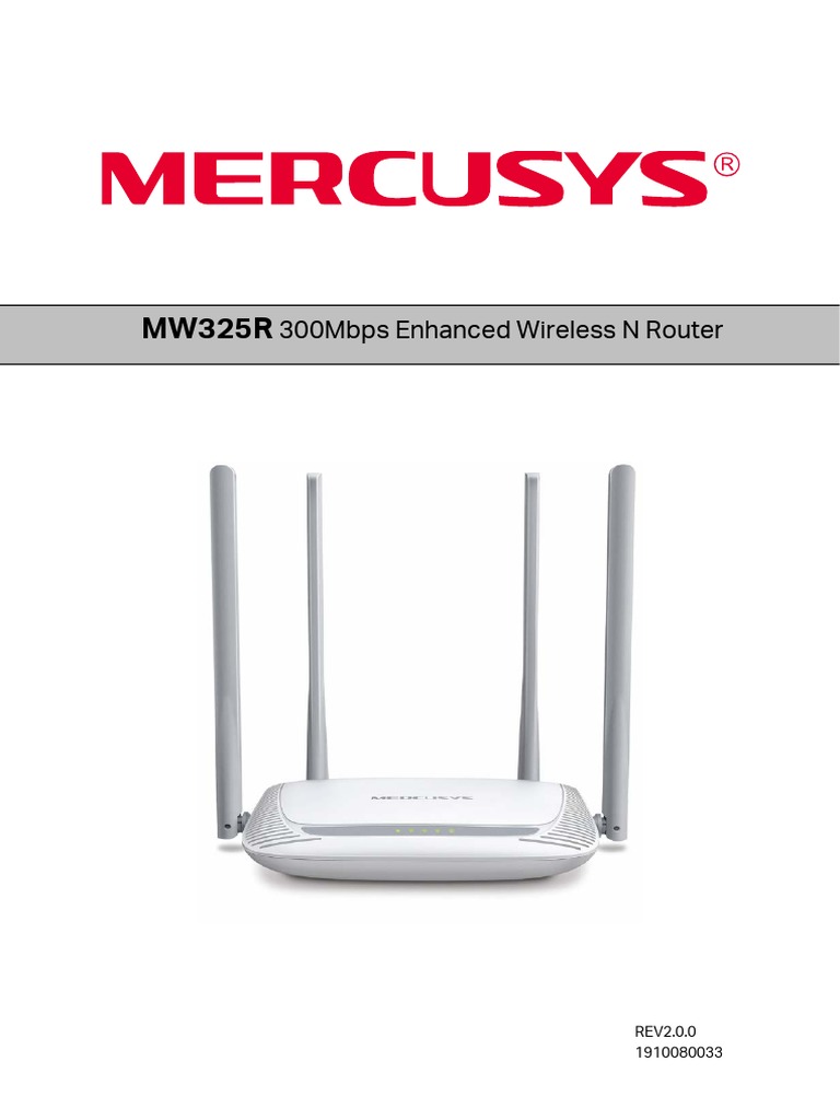 Router Mercusys - MW325 - Manual | PDF | Ip Address | Port (Computer Networking)