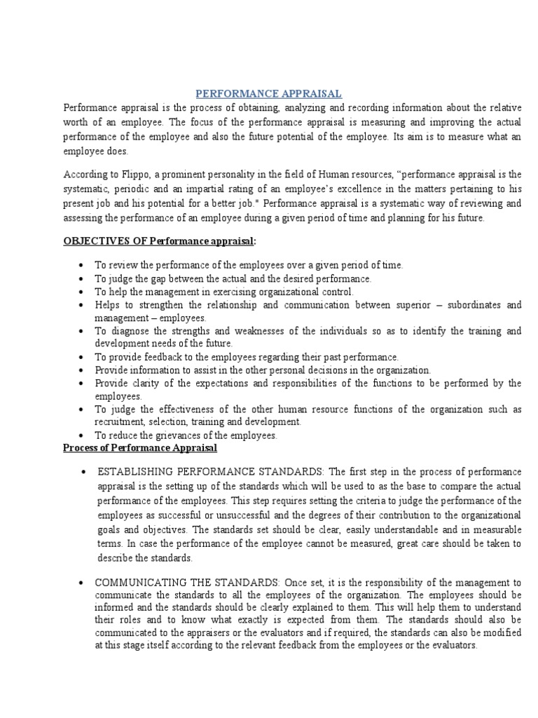 Performance Appraisal Process Explained | PDF | Performance Appraisal ...
