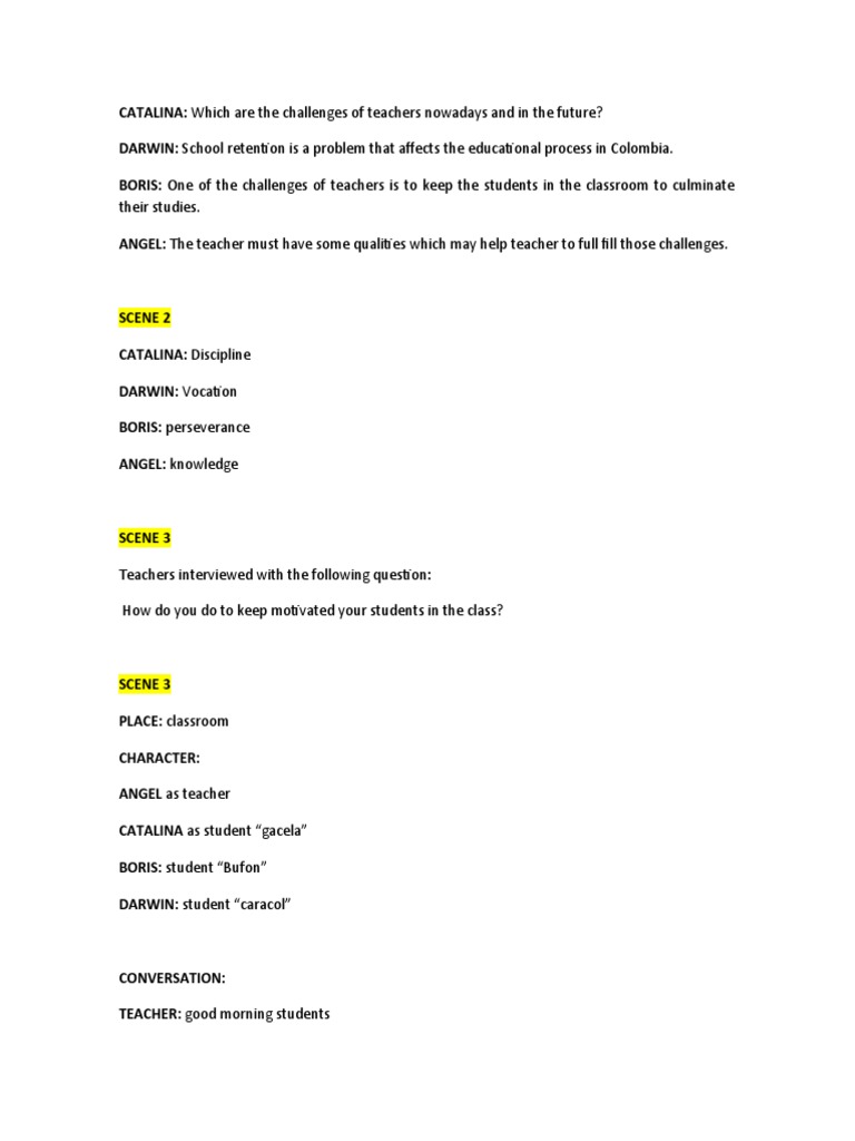 SCRIPT | PDF | Teaching | Teachers