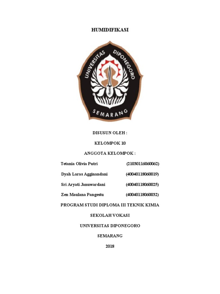 Humidifikasi: Proses dan Alat | PDF | Sains & Matematika