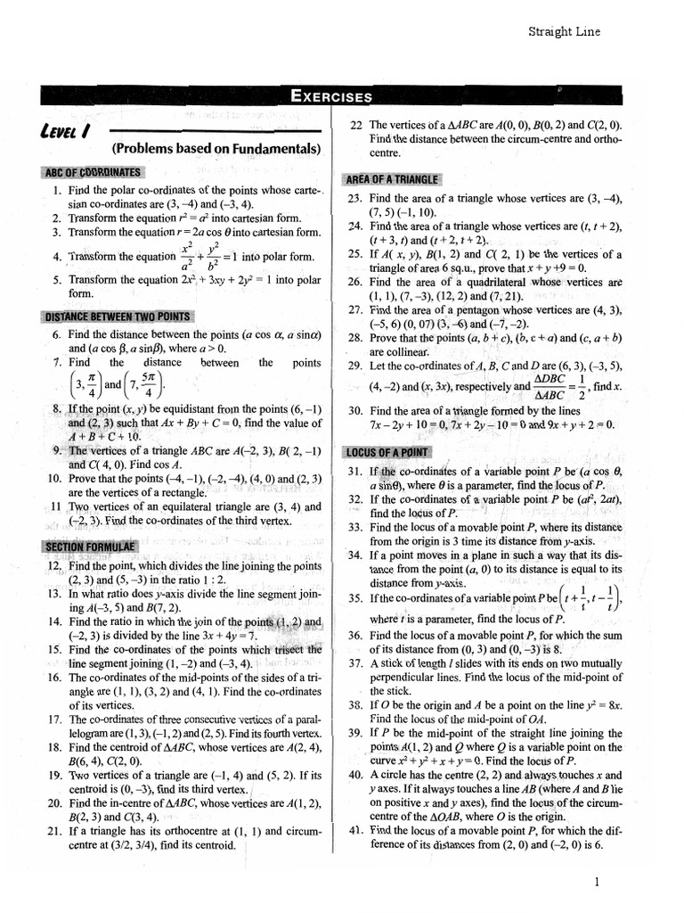 Straight Line PDF | PDF