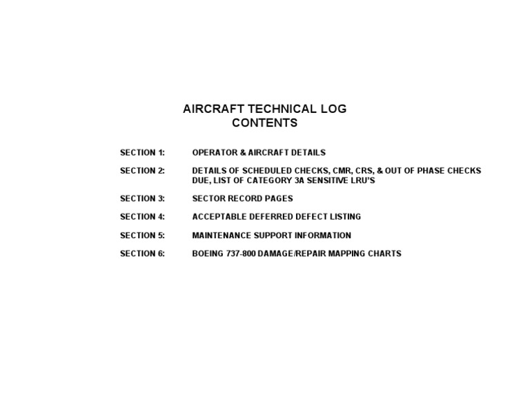 Aircraft Technical Log Overview | PDF