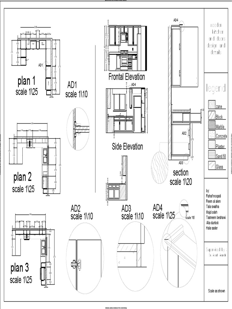 Frontal Elevation Scale 1/25 AD1 Scale 1/10: Plan 1 | PDF | Building ...