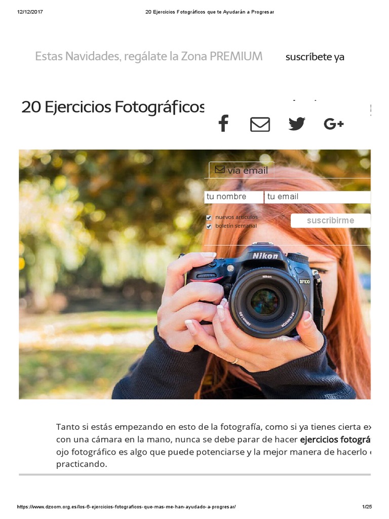 20 Ejercicios para Mejorar tu Fotografía | PDF | Cookie HTTP | Ligero