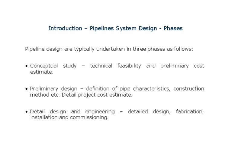 Introduction - Pipelines System Design - Phases | PDF