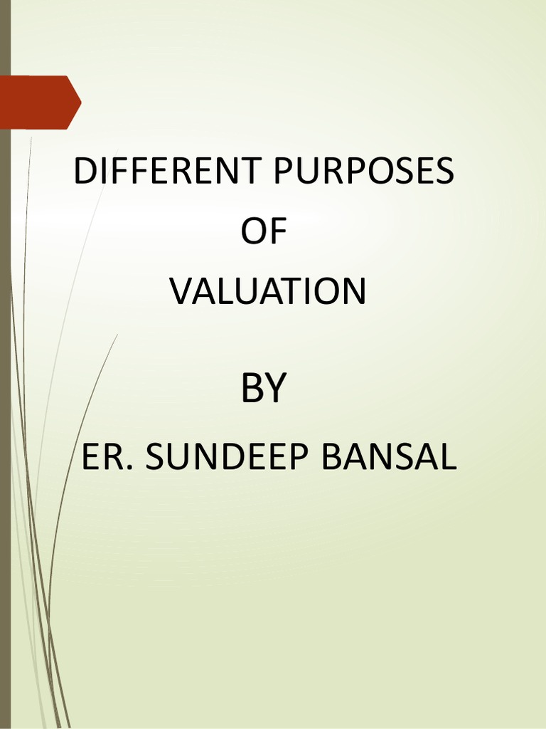Purpose of Valuation | PDF | Real Estate Appraisal | Taxes