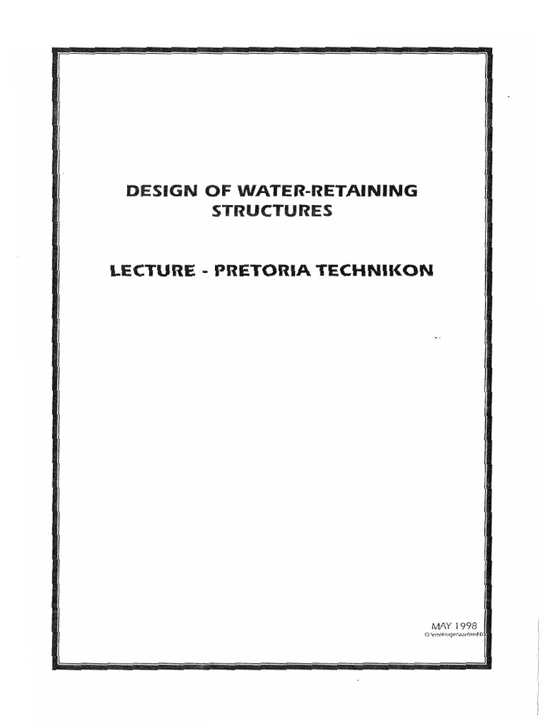 Design of Water-Retaining Structures PDF | PDF