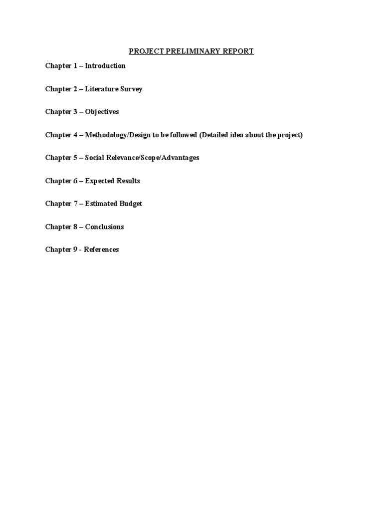 Project Preliminary Report | PDF