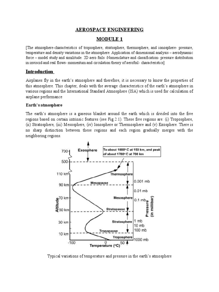 AEROSPACE ENGINEERING Notes | PDF | Atmosphere Of Earth | Lift (Force)