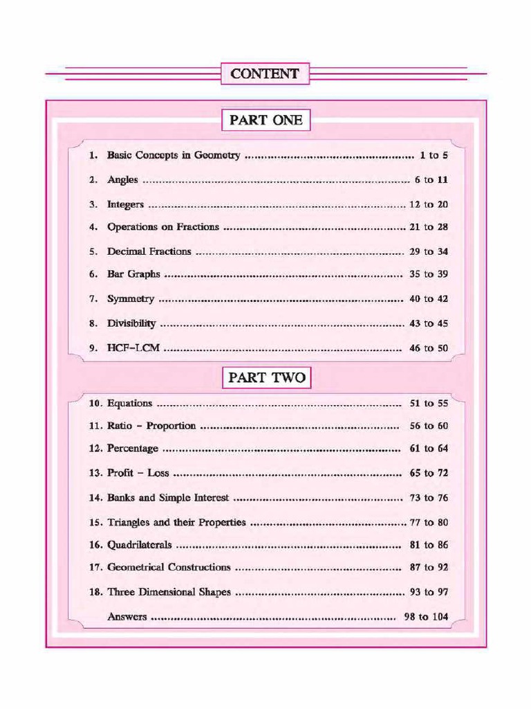 Class 6 Maths | PDF | Fraction (Mathematics) | Angle