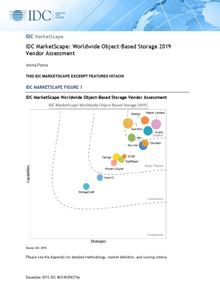 Idc Marketscape: Worldwide Object-Based Storage 2019 Vendor Assessment ...