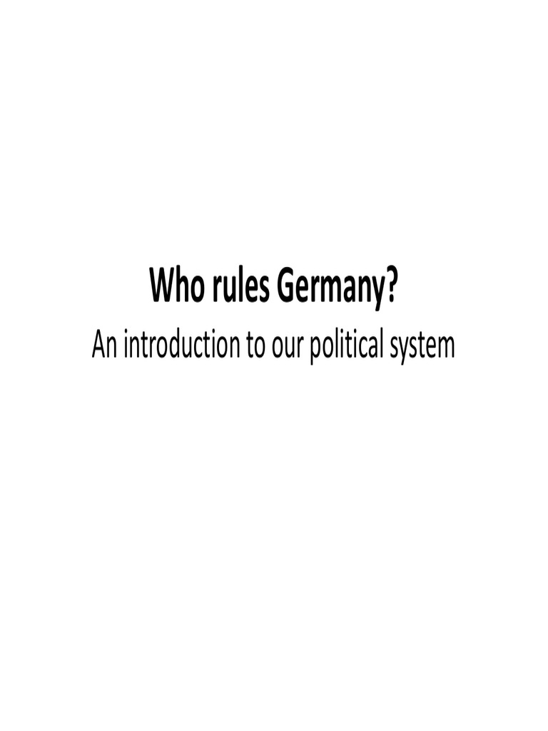 Who Rules Germany | PDF | Government Institutions | Separation Of Powers