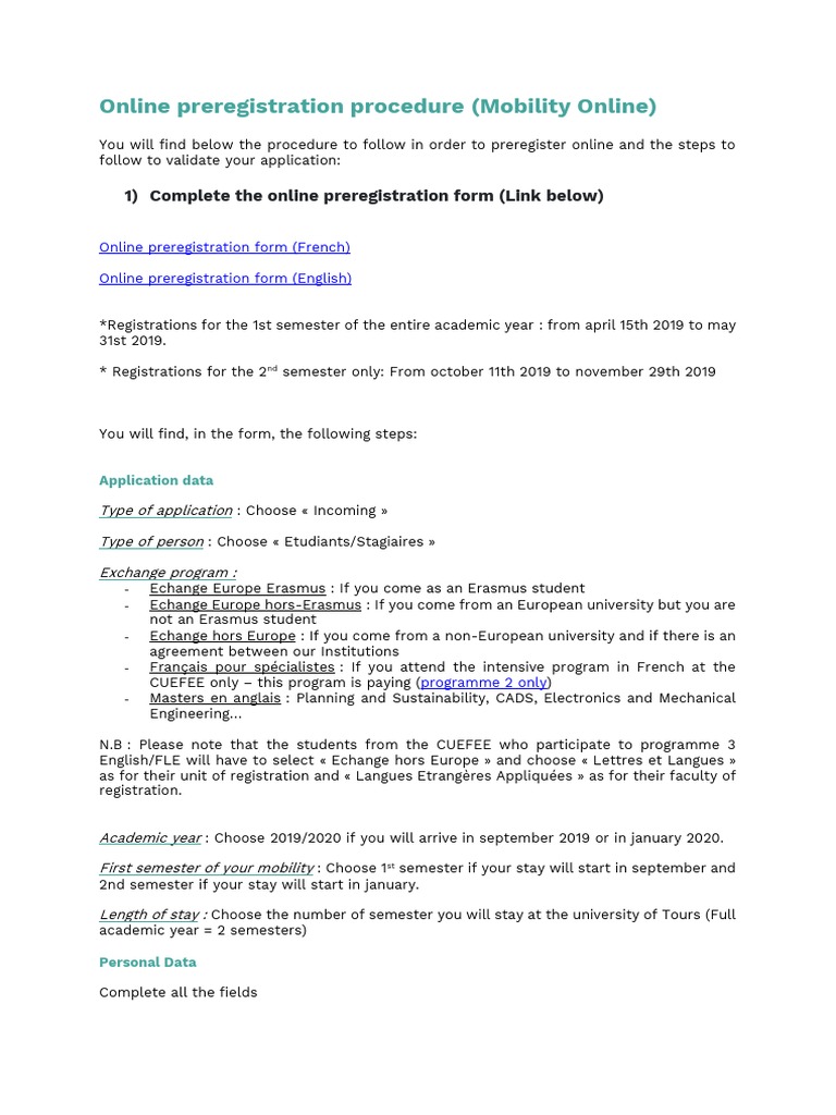 Online Preregistration Procedure | PDF | Computing | Computing And ...