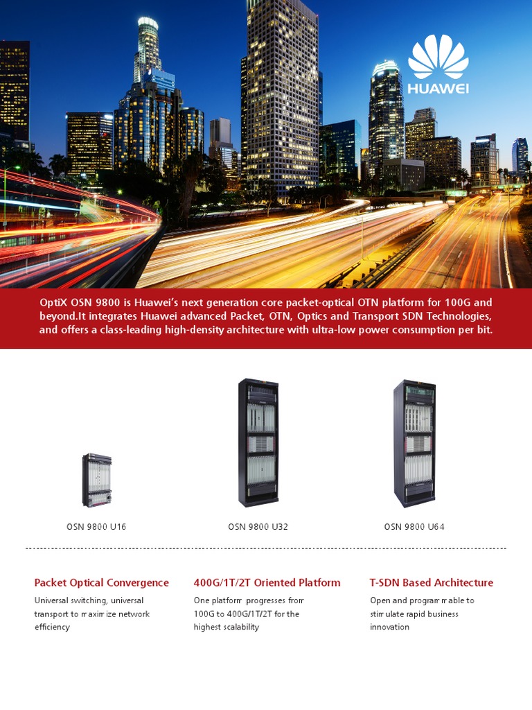 Huawei OptiX OSN 9800 Specifications | PDF | Wavelength Division ...