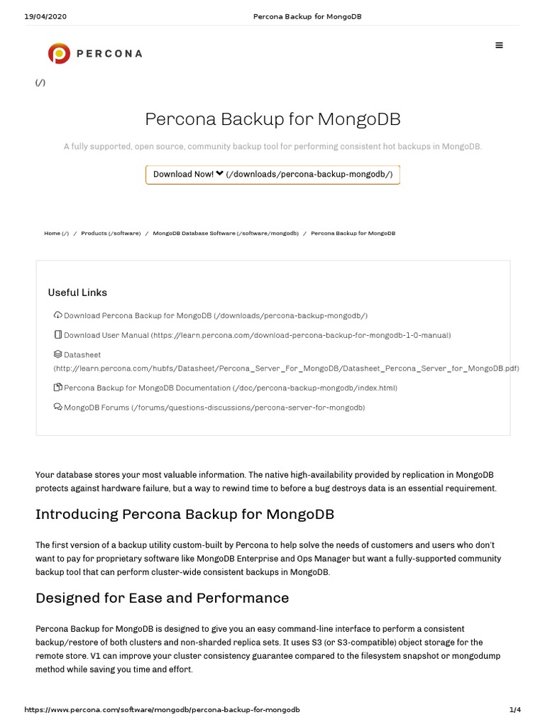 Percona Backup For Mongodb Pdf Mongo Db Backup 8512