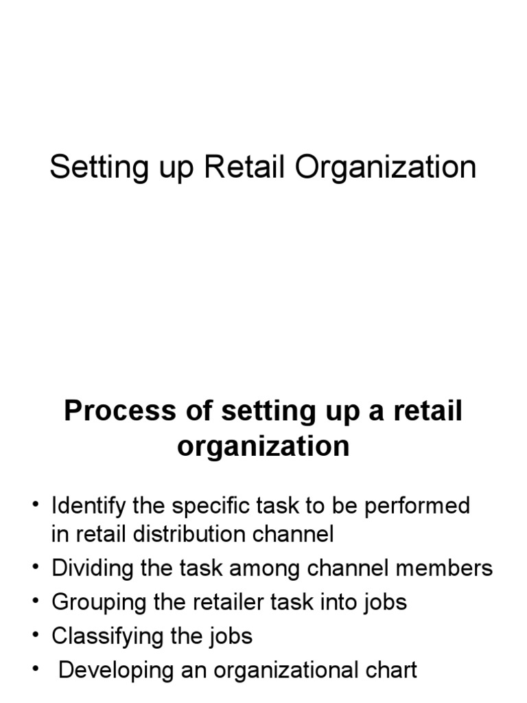Setting Up Retail Organization 1 | PDF