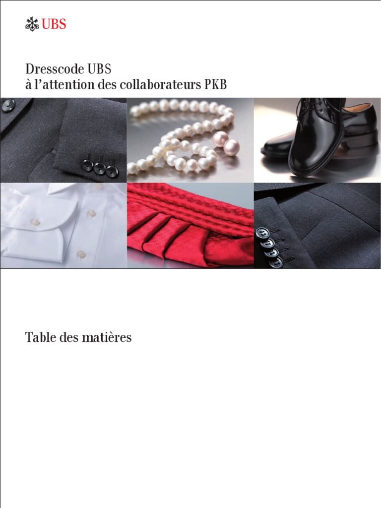 Dresscode of UBS Bank (French) | PDF