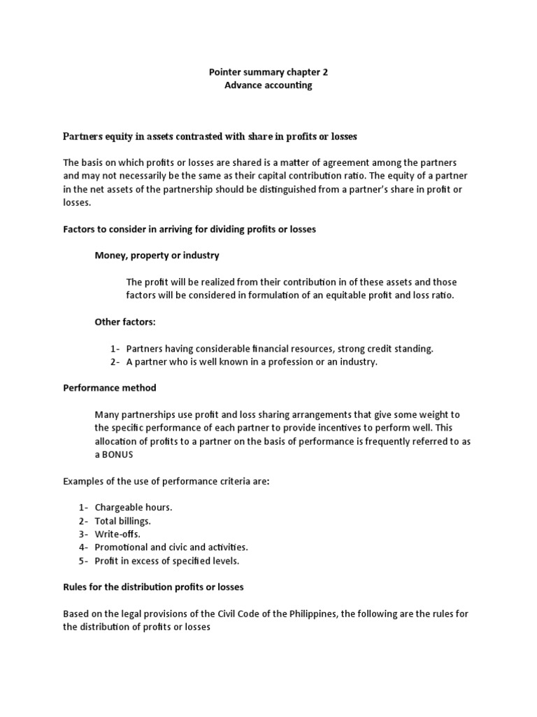 Summary Pointer Chapter 2 Advanced Accounting | PDF | Balance Sheet ...