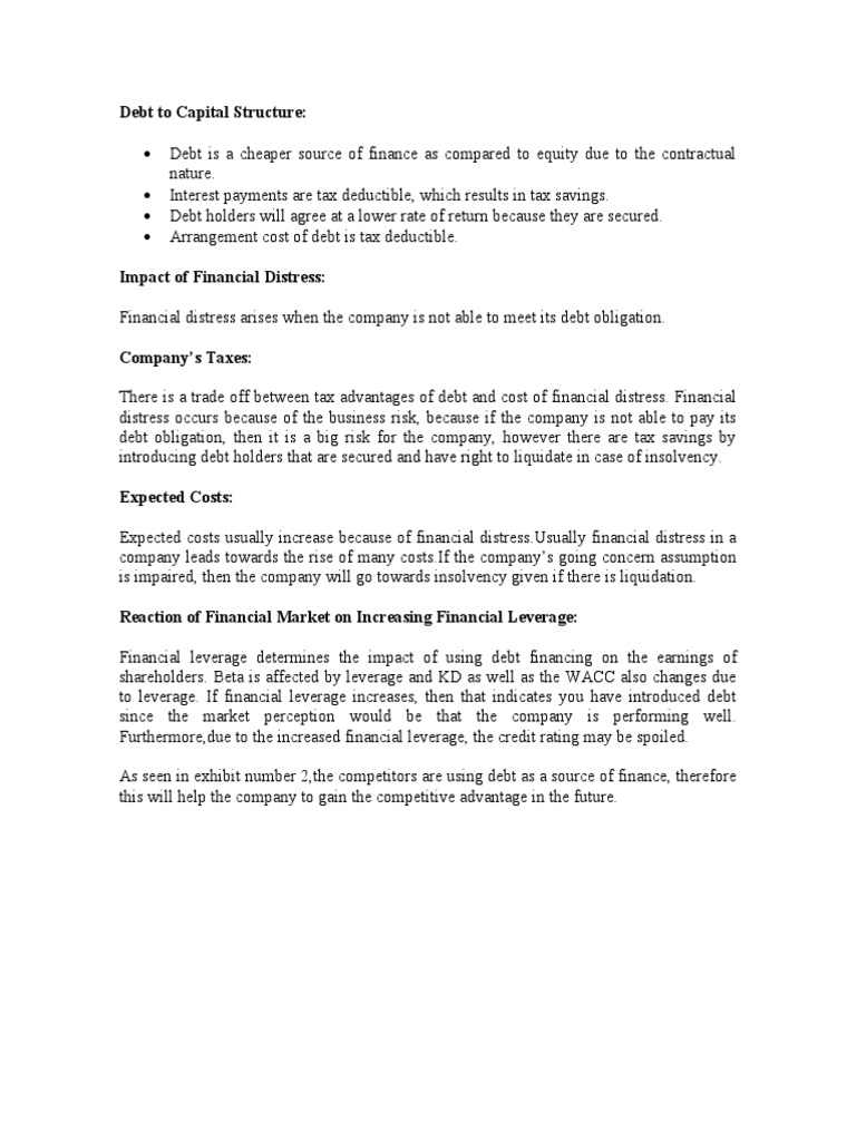 Debt To Capital Structure | PDF