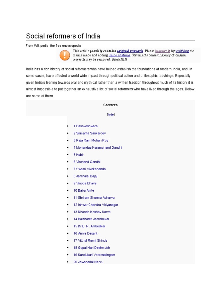 Social Reformers of India | PDF | Swami Vivekananda | Sikhism