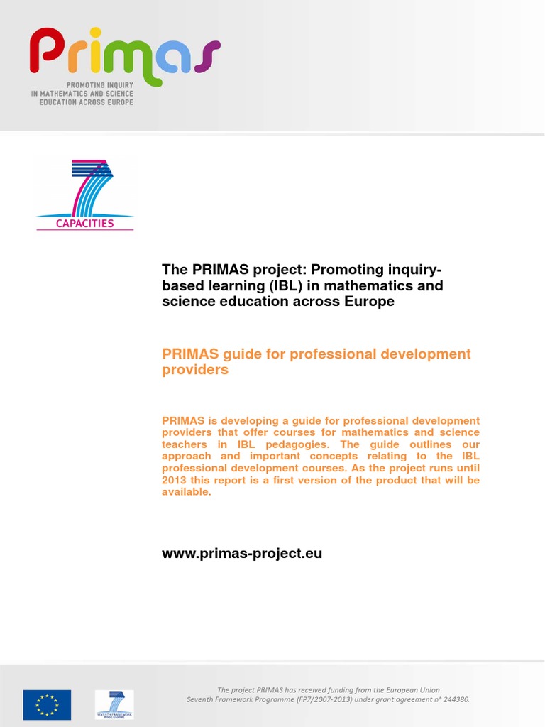PRIMAS - Guide For Professional Development Providers IBL - 110510 PDF ...
