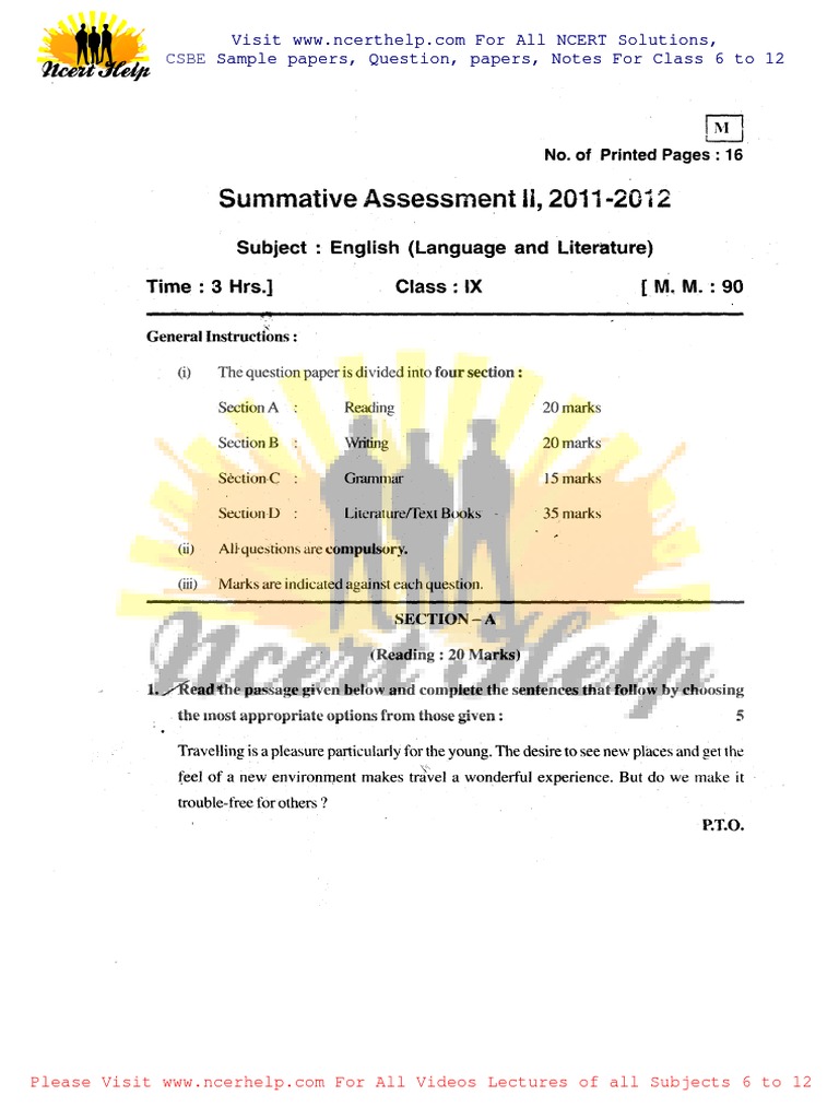 CSBE Sample Papers, Question, Papers, Notes For Class 6 To 12 CSBE ...