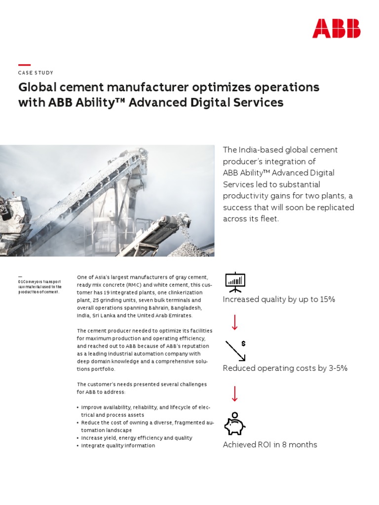 Global Cement Manufacturer Optimizes Operations With ABB Ability ADS ...