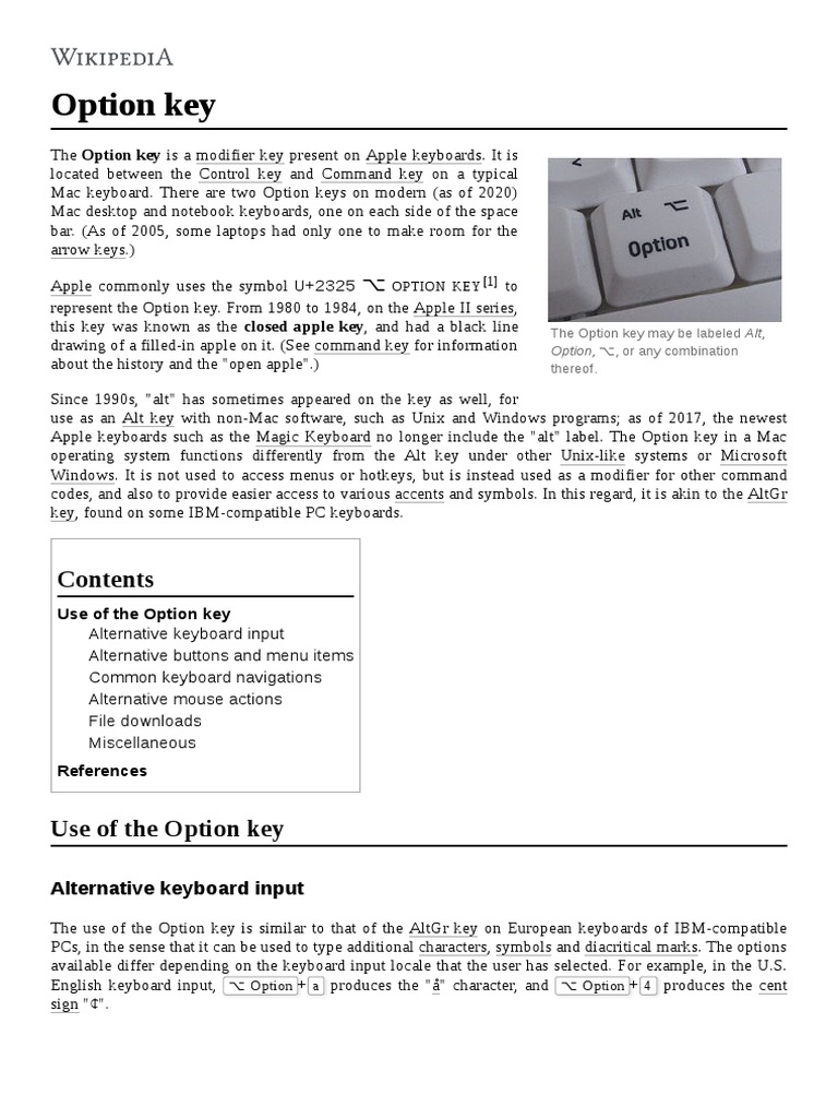 Option Key | PDF | Personal Computers | Computing