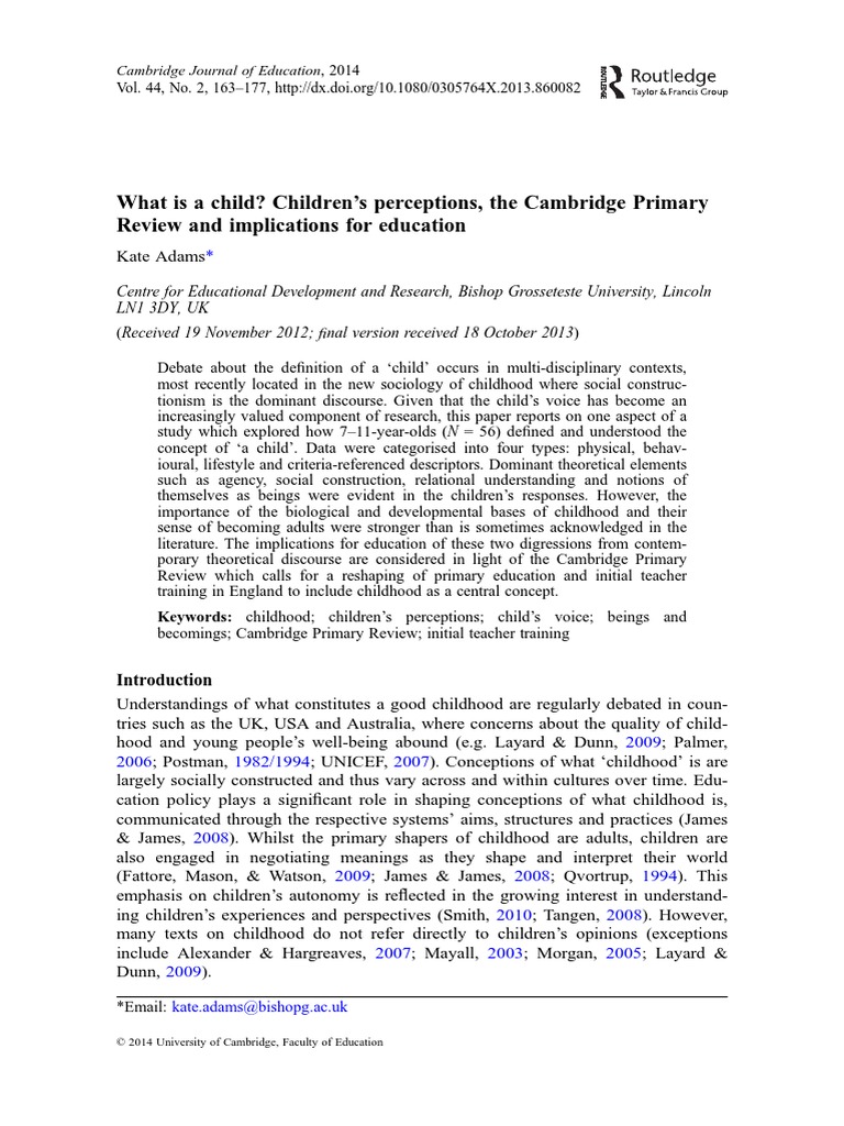 What Is A Child | PDF | Childhood | Social Constructionism