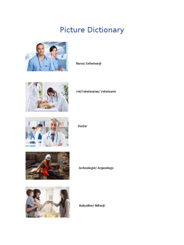Picture Dictionary Profession | PDF