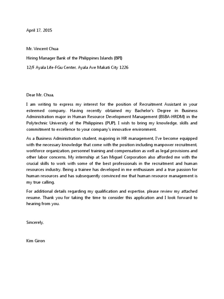 Application Letter | PDF | Career & Growth | Business