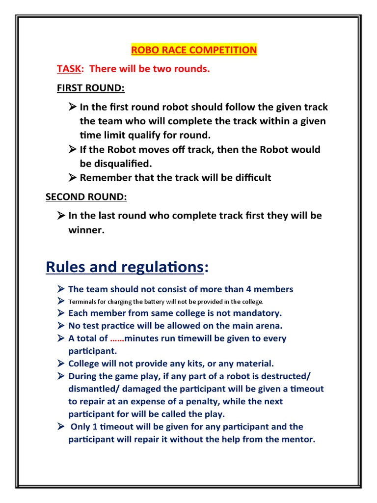 Rules and Regulations:: First Round | PDF | Electrical Engineering ...