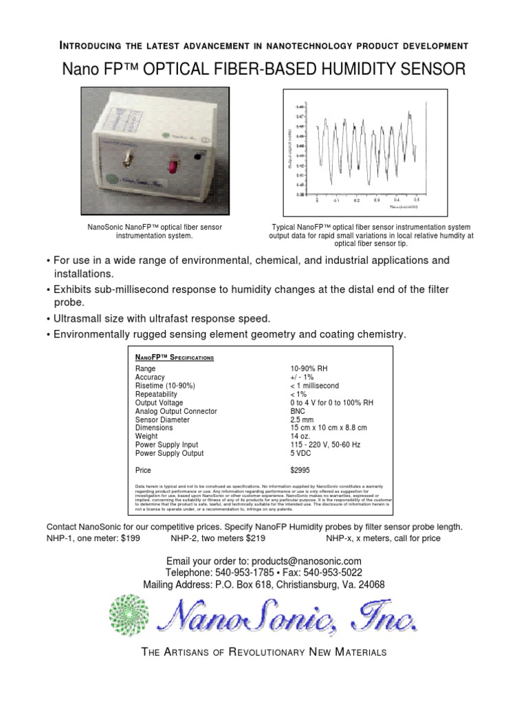 Nano FP™ Optical Fiber-Based Humidity Sensor: Ntroducing THE Latest ...