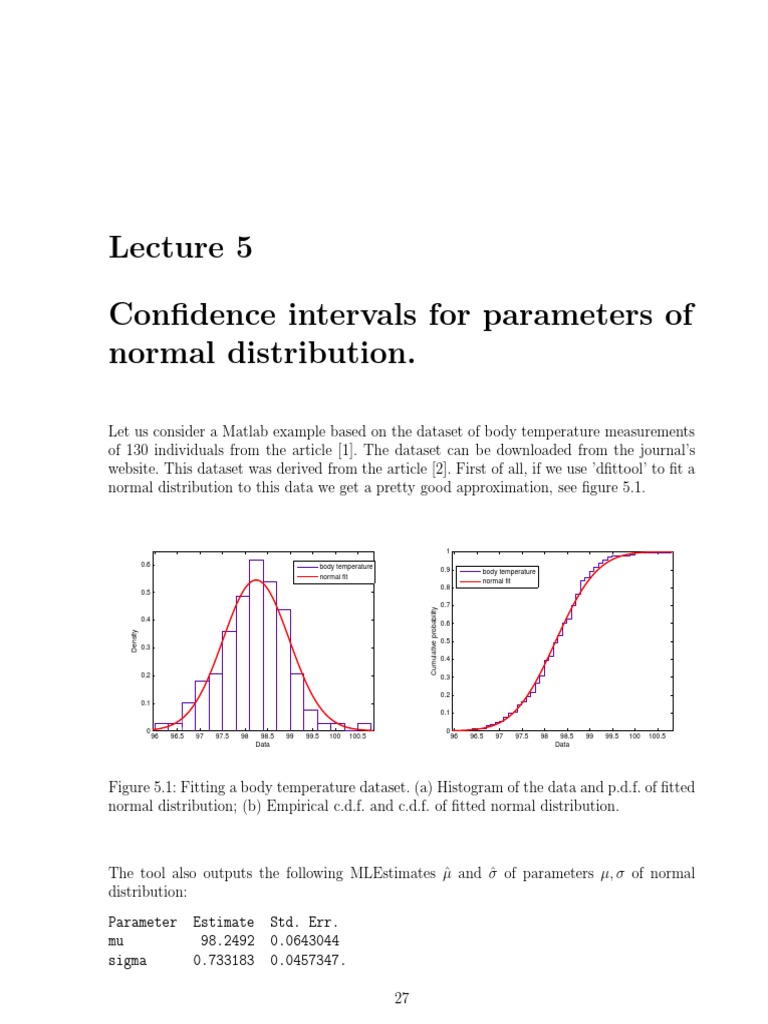 Normal Statistics Estimation | PDF | Confidence Interval | Normal Distribution