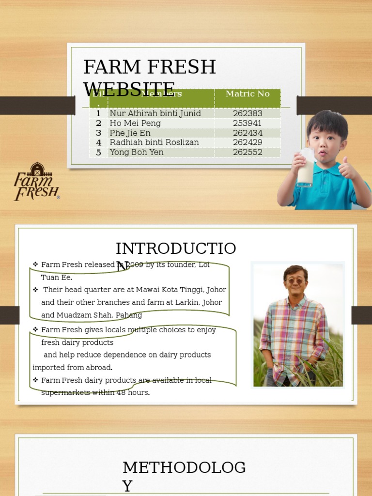 Farm Fresh Website: Bil - Members Matric No | PDF
