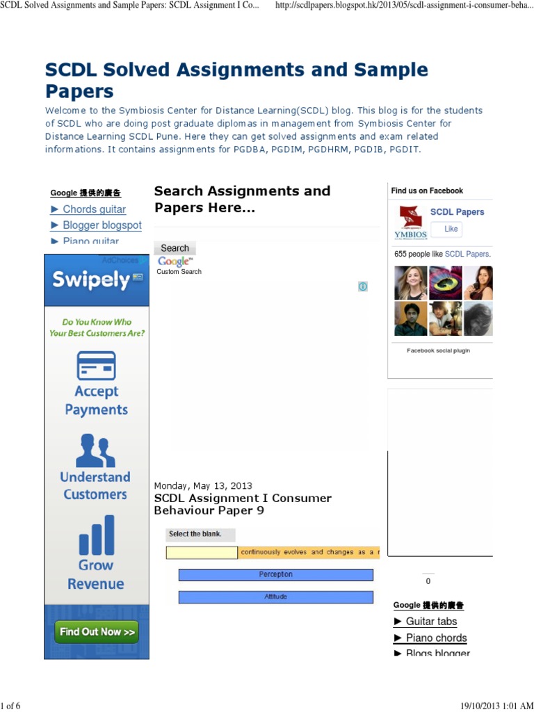 SCDL Solved Assignments and Sample Papers SCDL Assignment I Con PDF | PDF | Economics | Blog