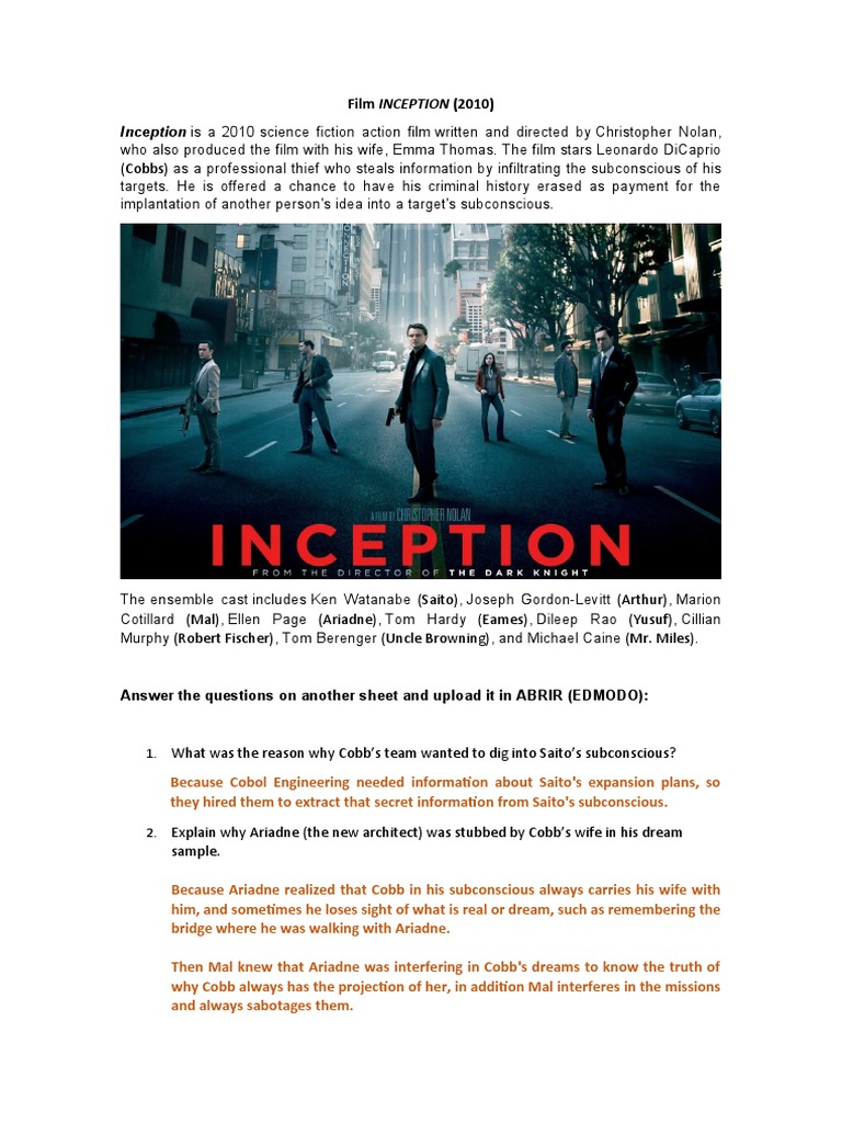 Inception: A Deep Dive into Dreams | PDF