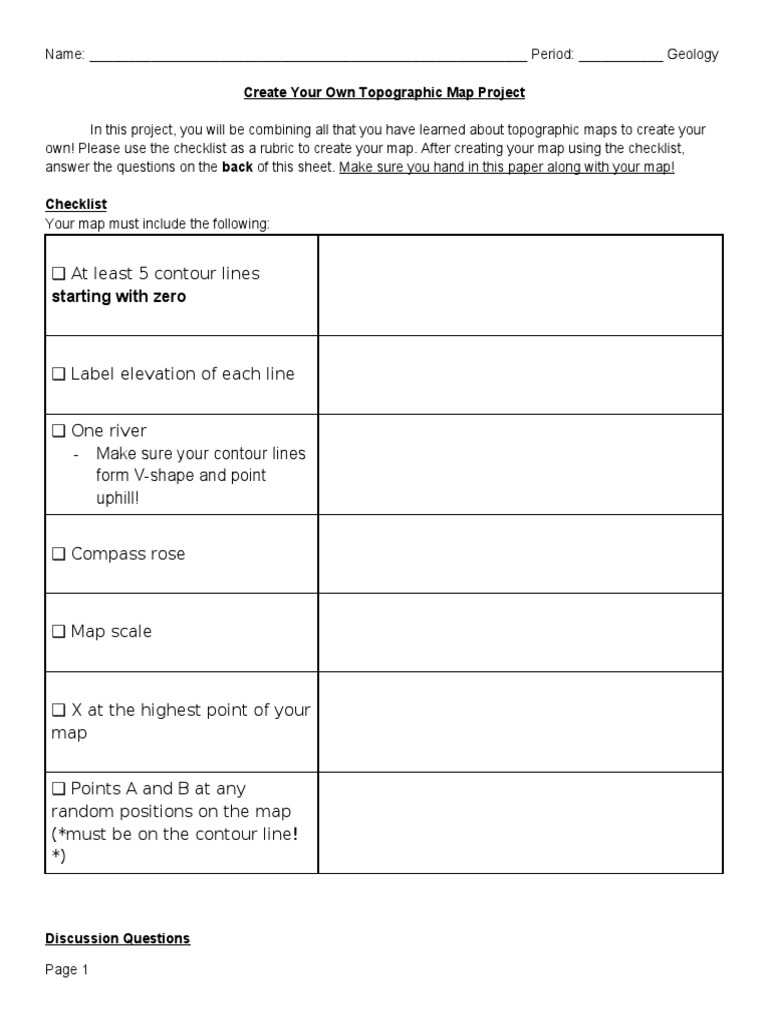 Starting With Zero: Create Your Own Topographic Map Project | Download ...