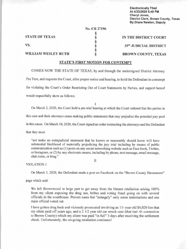 Motion For Contempt of Court | PDF