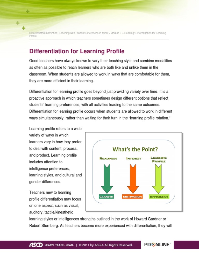 DI-Instruction M3 Reading LP | PDF | Differentiated Instruction | Teachers