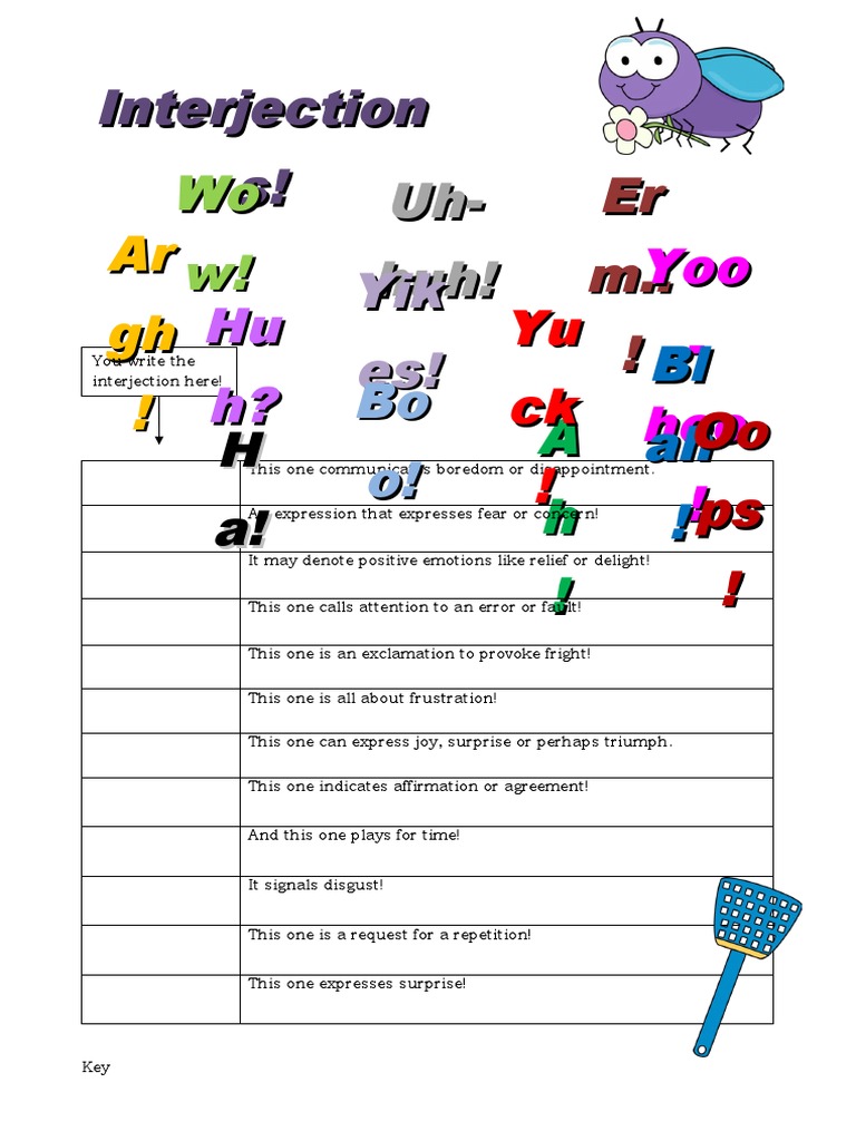 Ar GH !: Interjection S! Er M.. ! Wo W! Uh-Huh! Ar GH ! Yoo - Hoo ! Yik ...
