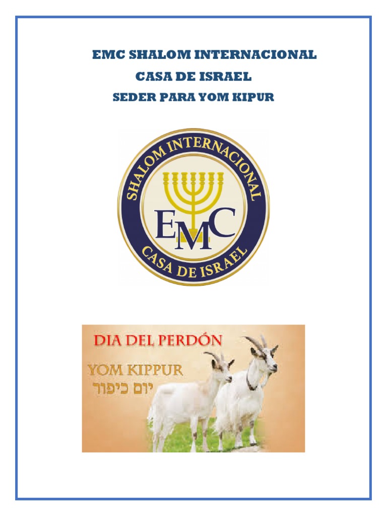 Emc Seder Yom Kippur 3 Pdf Libro De Levítico Pecado