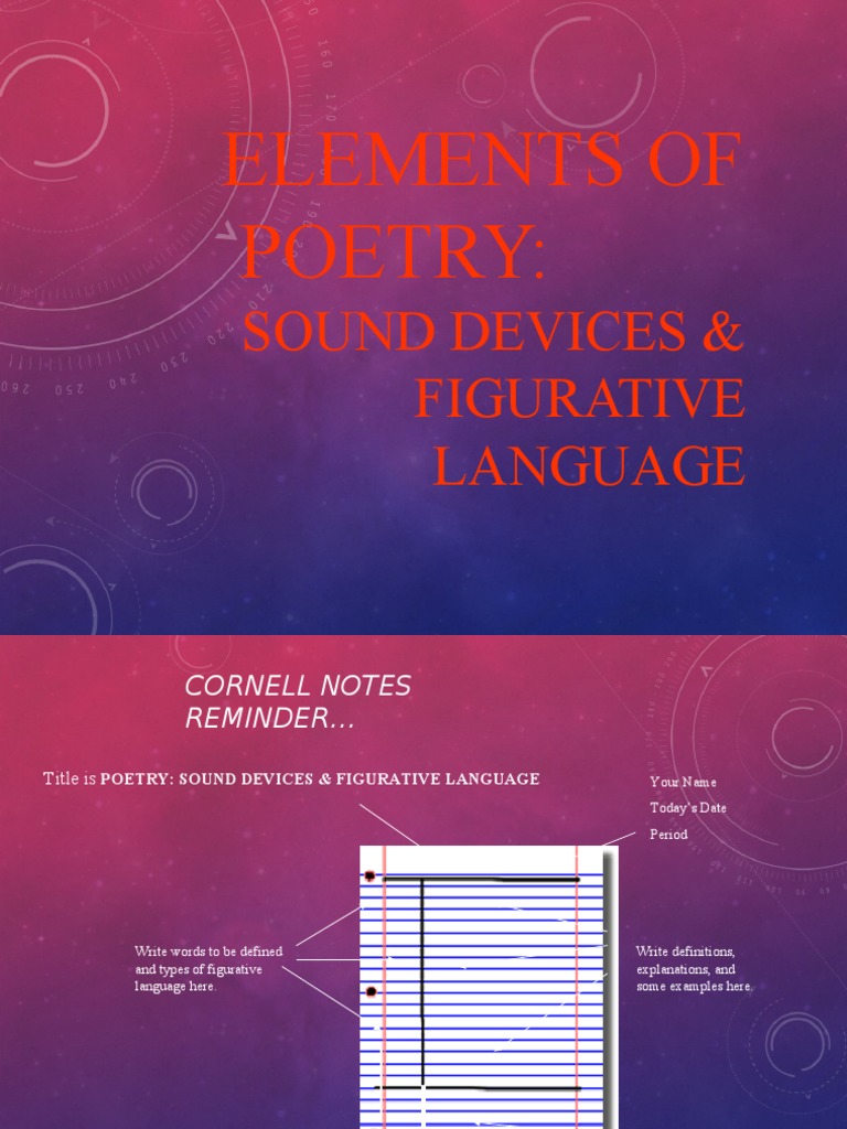 Elements of Poetry:: Sound Devices & Figurative Language | PDF | Metre ...