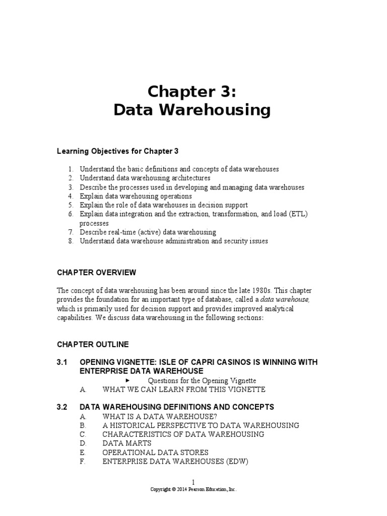 Data Warehousing: Learning Objectives For Chapter 3 | PDF | Data Warehouse | Data Management