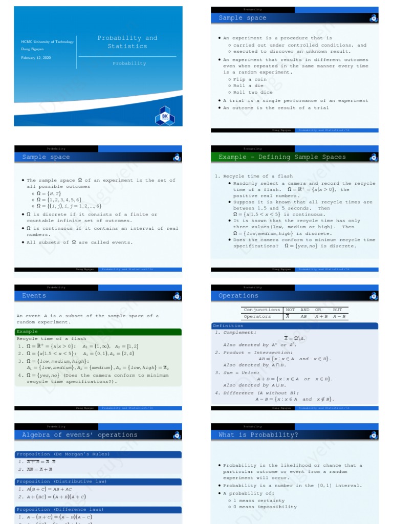 Probability and Statitic Problem Handout | PDF | Probability ...