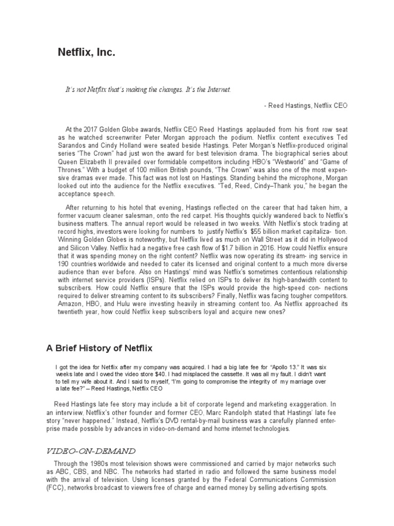 NETFLIX - Case Study | PDF | Netflix | Hulu